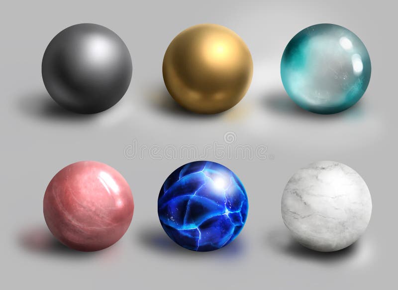 Different Balls of Different Materials Stock Illustration ...