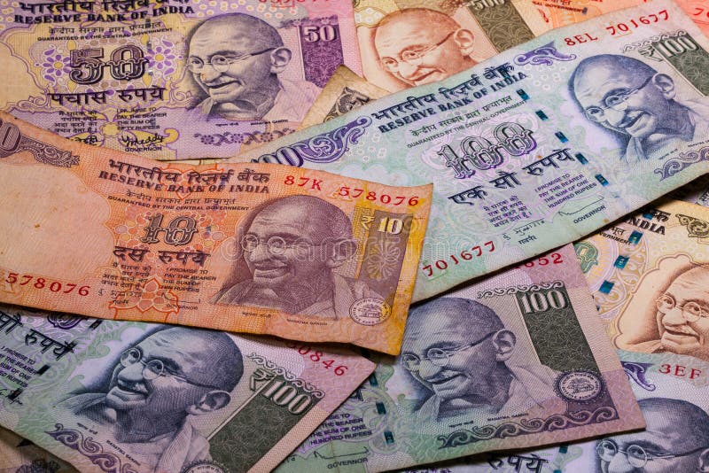 Different Banknotes from India Stock Image - Image of banknote, bank ...