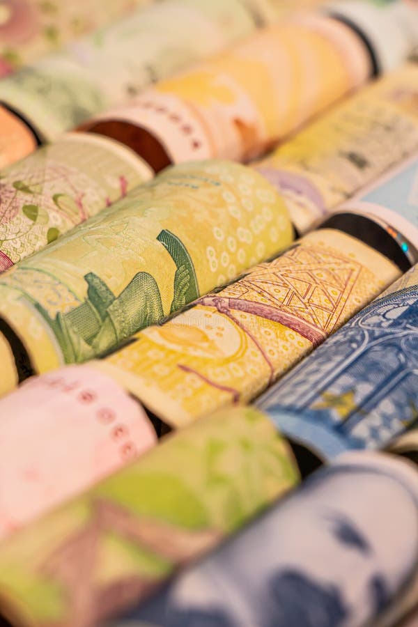 Different Banknotes from Various Countries on Rolls Stock Image - Image ...