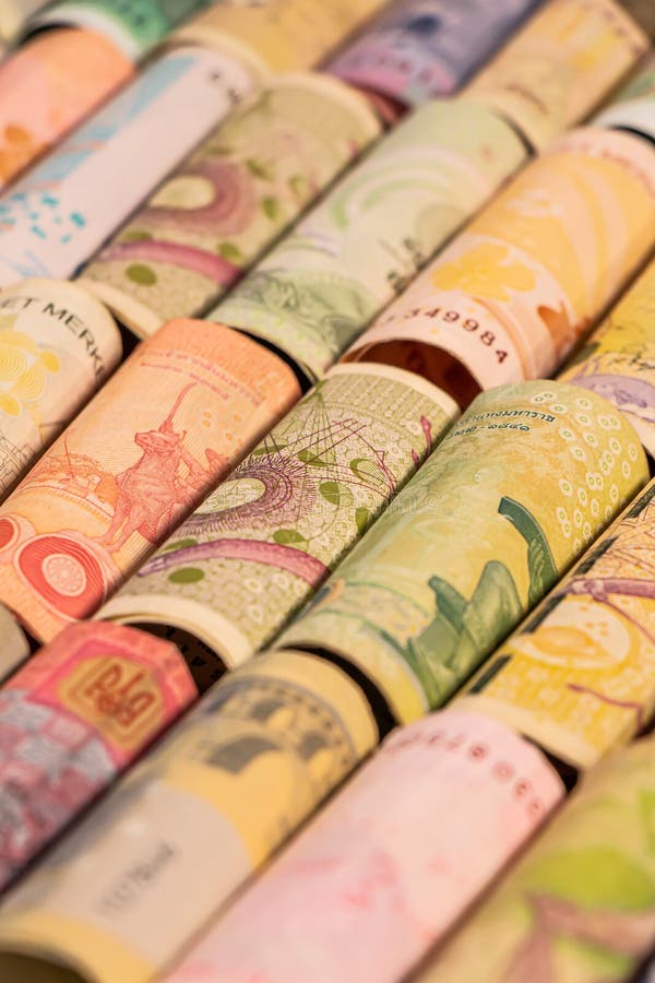 Different Banknotes from Various Countries on Rolls Stock Image - Image ...