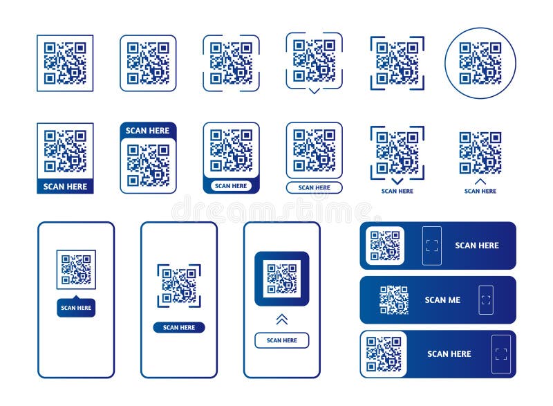 Different Barcodes and QR Codes Tag or Sticker Set. Vector Stock ...