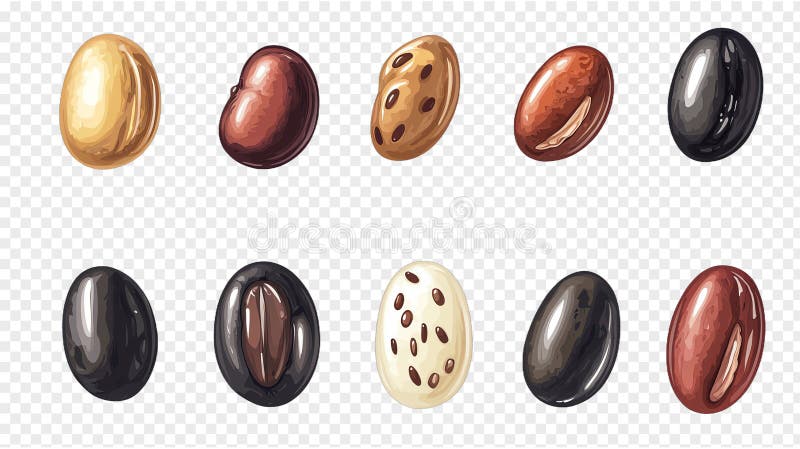 Different Beans Set Illustration Stock Illustration - Illustration of ...