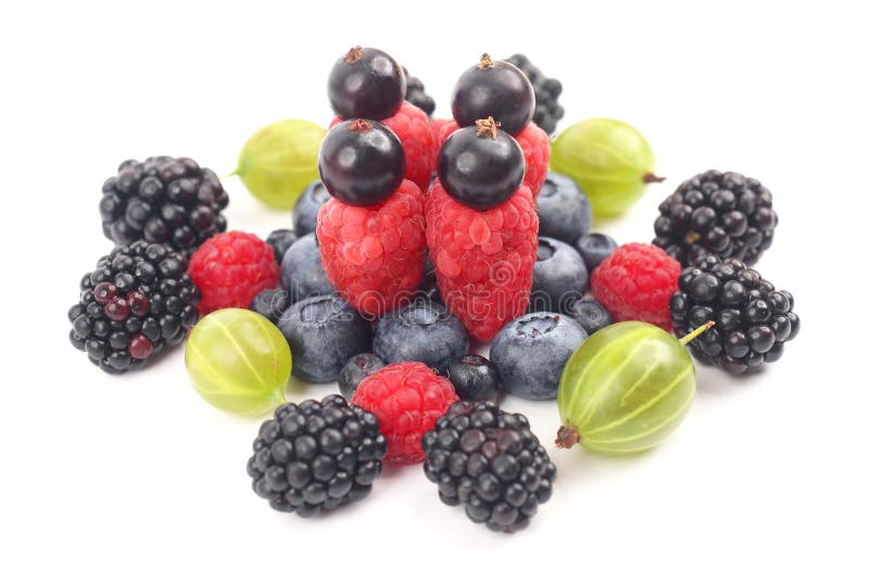 Different Berries on a White Background. Healthy Fresh Vegetables and ...