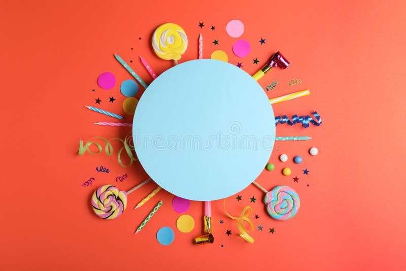Set of Different Birthday Items on Background Stock Image - Image of ...