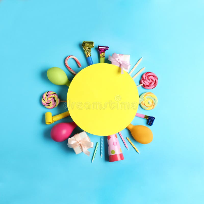 Set of Different Birthday Items on Background Stock Image - Image of ...