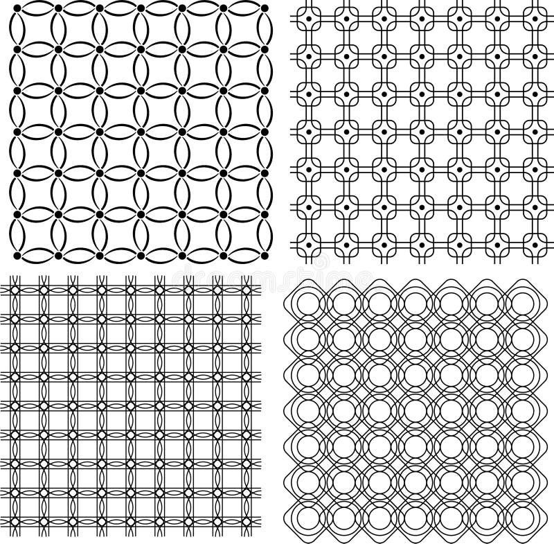 Black Vector Geometric Seamless Patterns on a Transparent Background ...