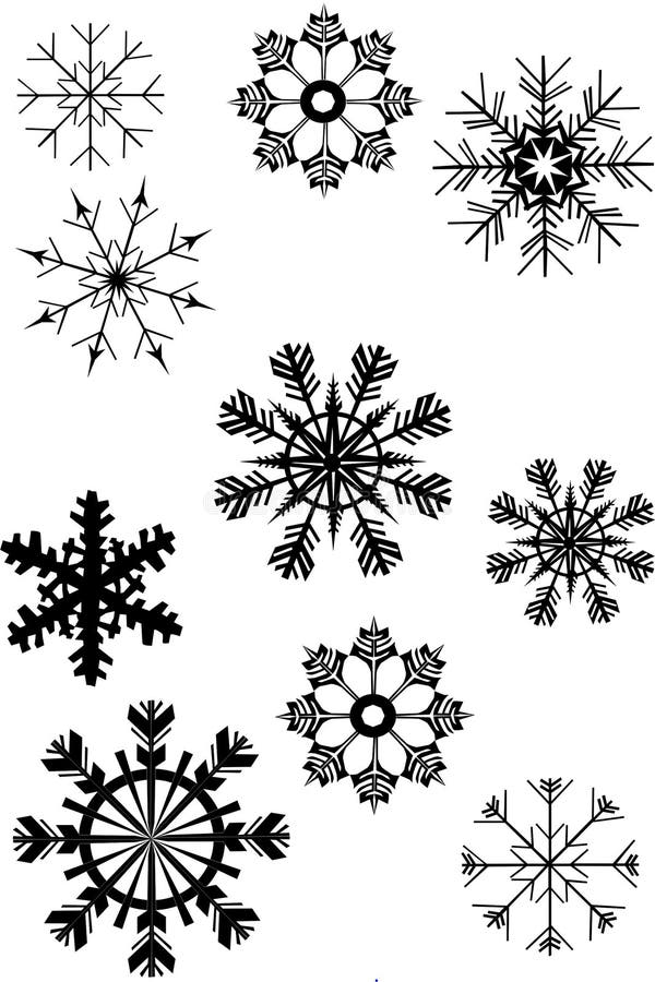Different black snowflakes stock vector. Illustration of decoration ...