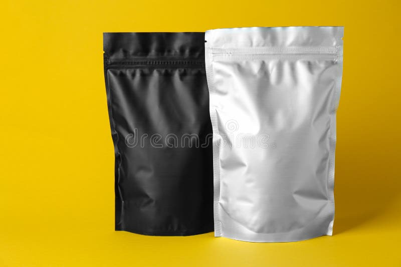 Blank Sachet Yellow Packaging Mockup Template Stock Photos - Free ...