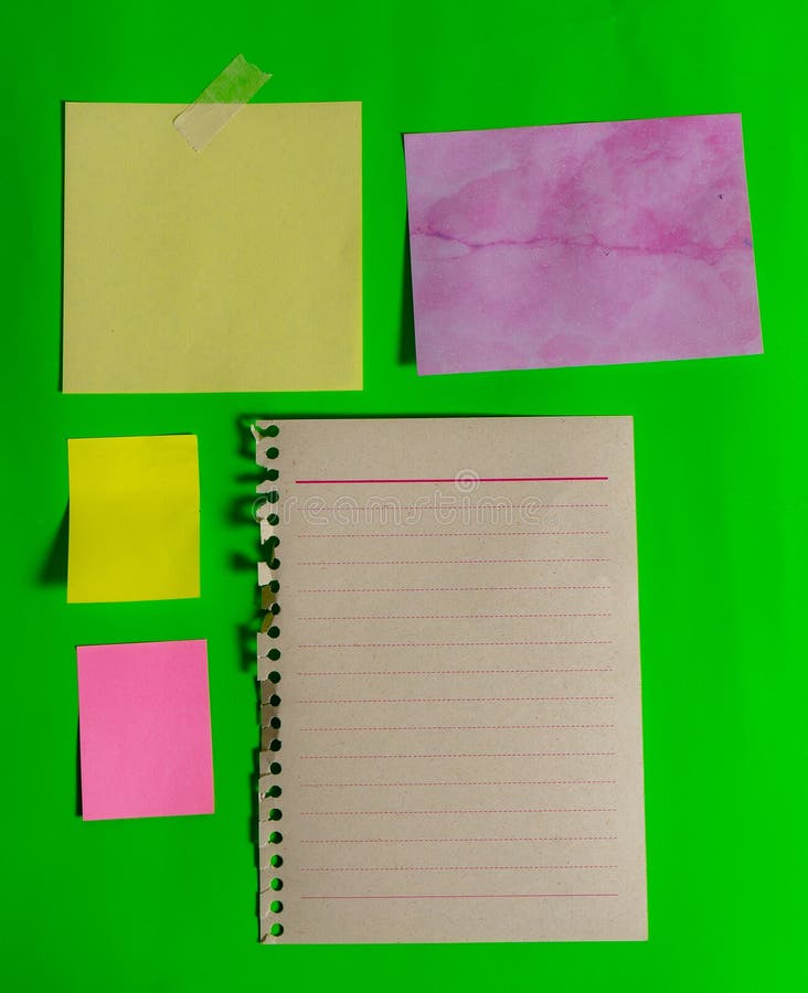 Different Blank Note Papers of Different Sizes, Colors and Shapes on a ...