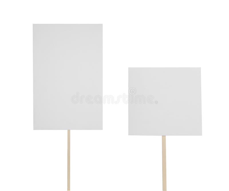 Different Blank Protest Signs on White Background Stock Illustration ...