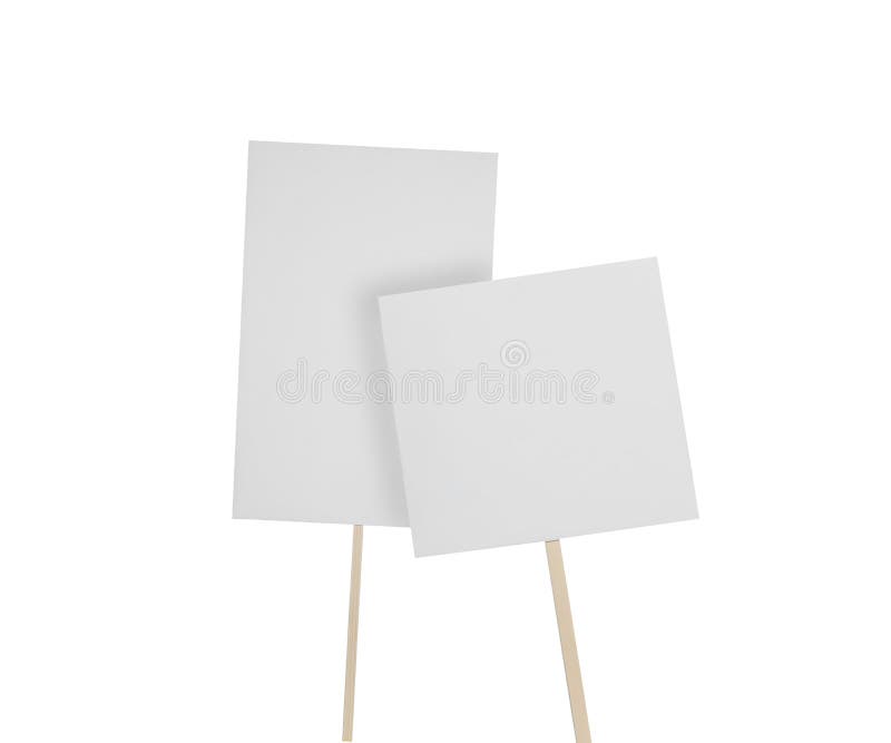 One Blank Protest Sign Isolated on White Stock Image - Image of ...