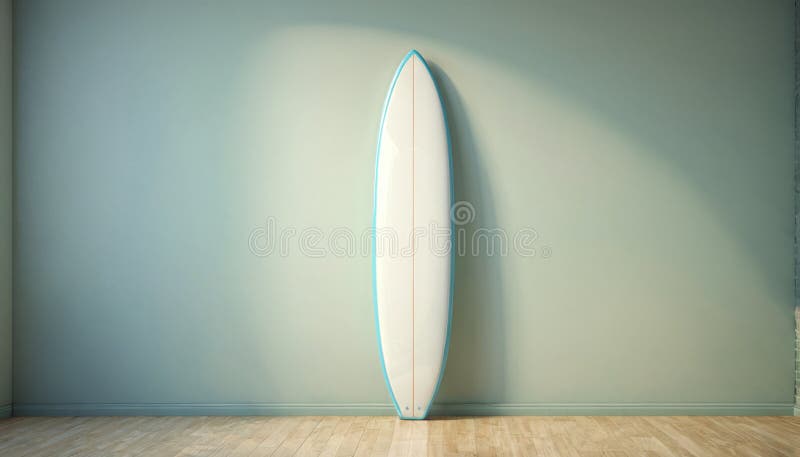 Different Blank Surfboards for Wave Surfing Standing in a Row on a Wall ...