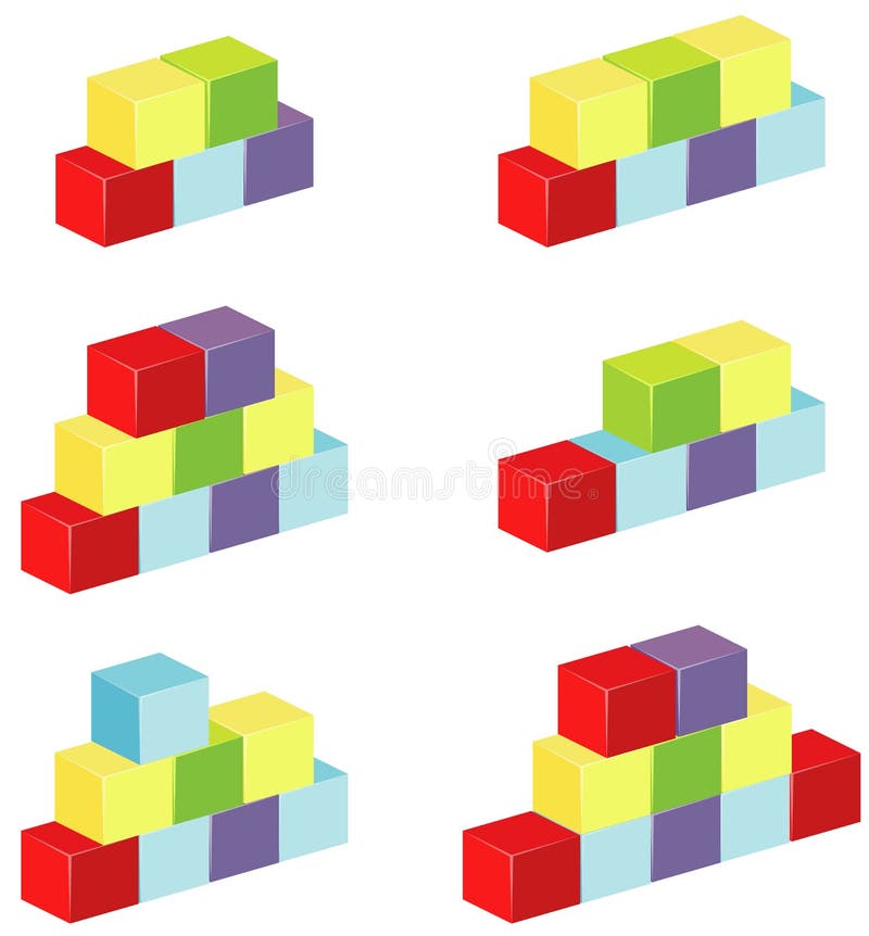 Different Block Patterns on White Background Stock Illustration ...