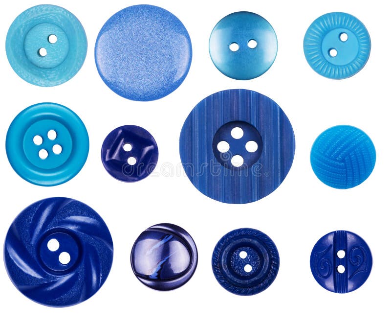 Different Blue Buttons on White Background Stock Illustration ...