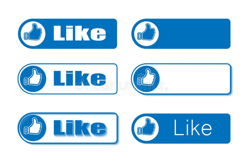 Different Blue Like Signs on White Background Stock Illustration ...