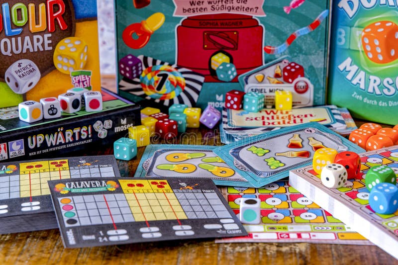Different Board Games with Gaming Accessories Editorial Stock Photo ...