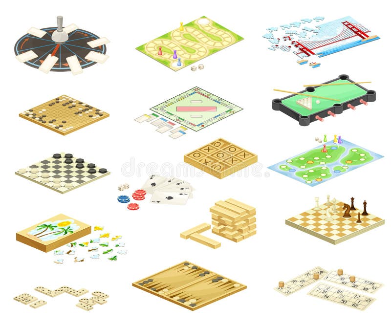 Different Board or Tabletop Games with Pieces and Playing Surface Big ...