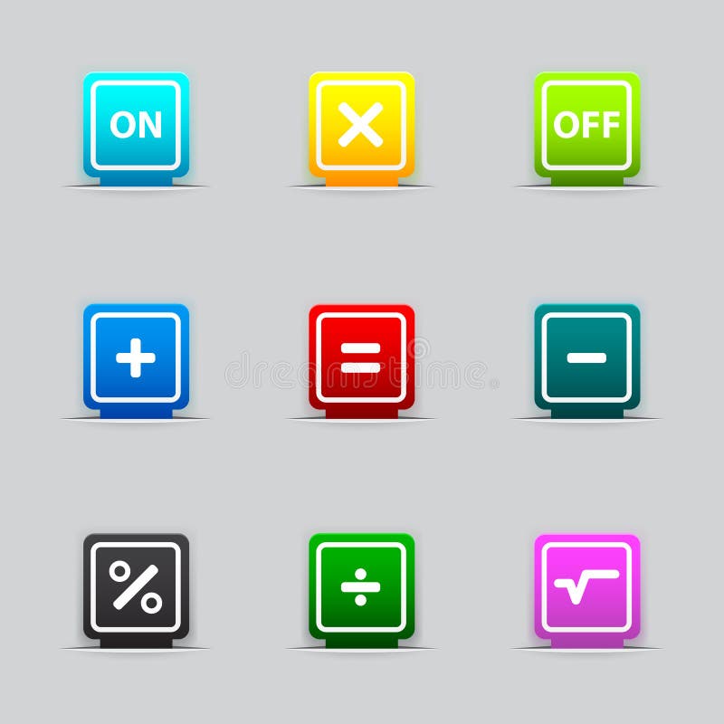 Different Bookmark with Mathematical Signs Stock Illustration ...