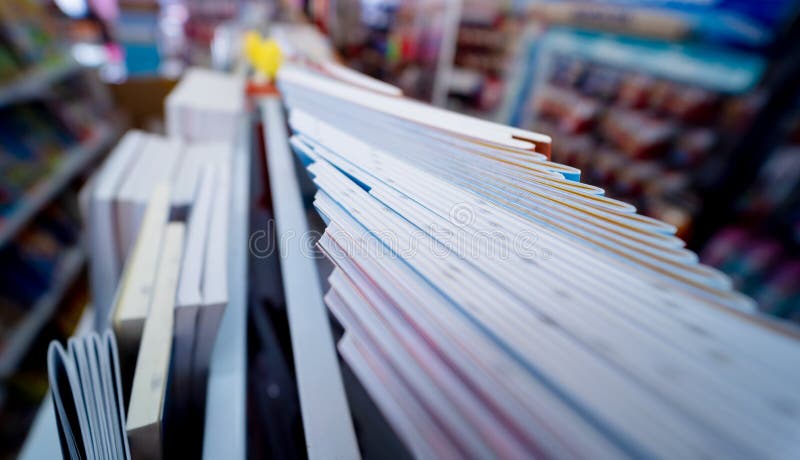 Different Books Lying on the Shelves in the Book Store Stock Image ...