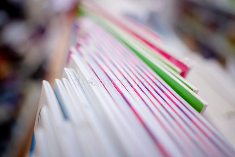 Different Books Lying on the Shelves in the Book Store Stock Image ...