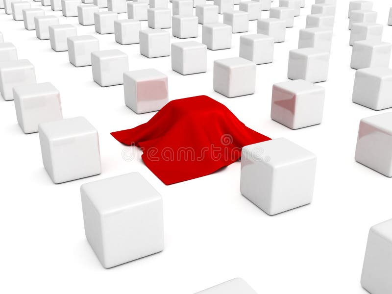 Different Box Covered with Red Cloth Stock Illustration - Illustration ...