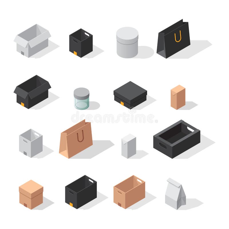 Different box vector icons stock vector. Illustration of mail - 75312346