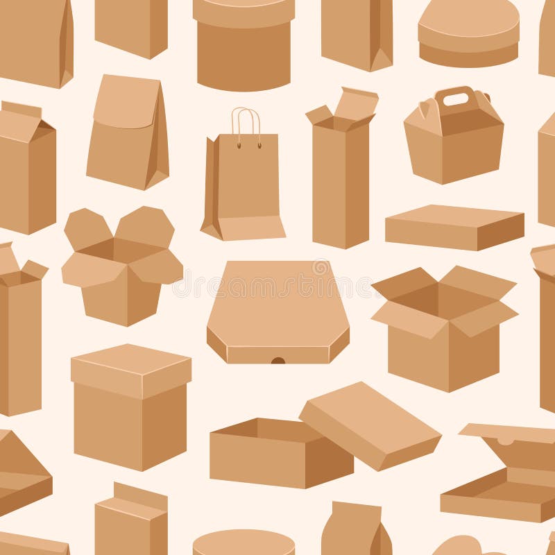 Different Boxes Packseamless Pattern Warehouse Shipping Container ...