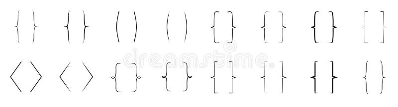 Different brackets set. stock vector. Illustration of frame - 157275105