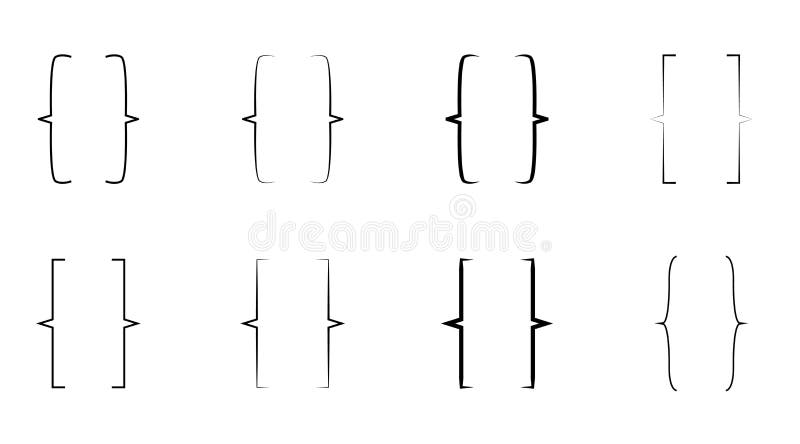 Different brackets set. stock vector. Illustration of letter - 160740844