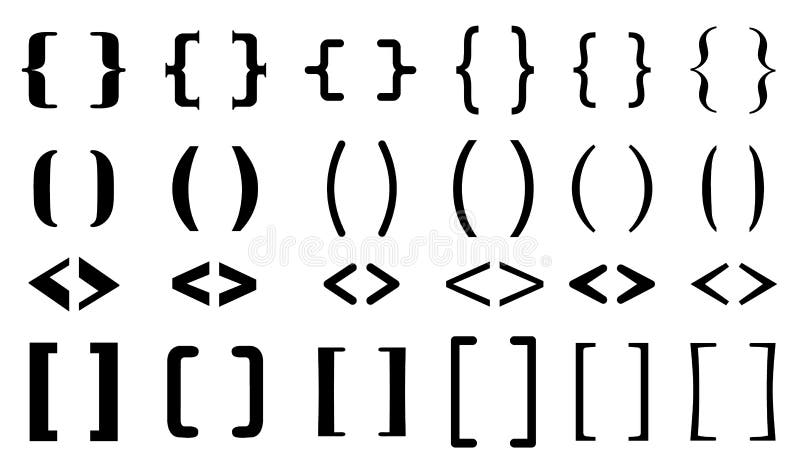 Different brackets set. stock vector. Illustration of calligraphic ...