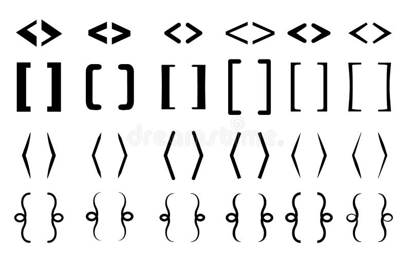 Different brackets set. stock vector. Illustration of alphabet - 237076966