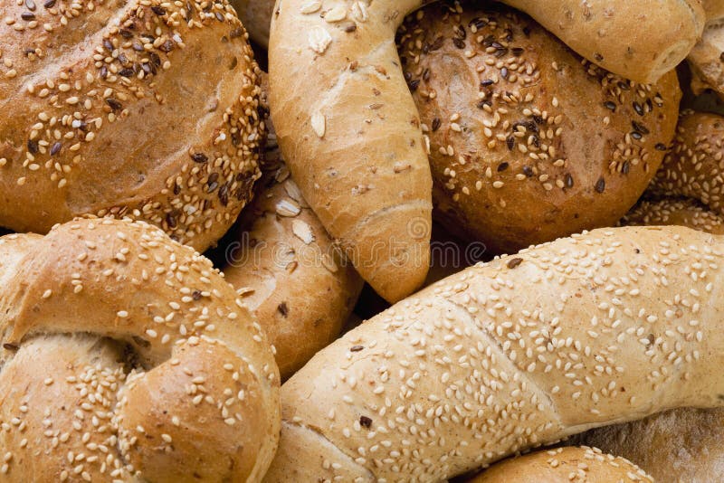 Different Breads and Rolls from Bakery Stock Image - Image of sesame ...