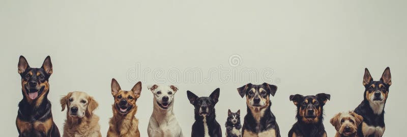 Different Breeds of Dogs are Sitting Together, Displaying a Range of ...