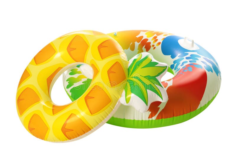 Different Bright Inflatable Rings. Summer Holidays Stock Image - Image ...