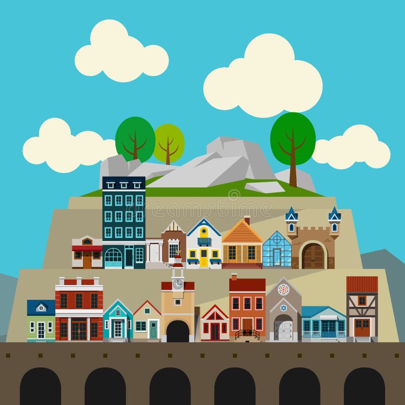 City hill stock illustration. Illustration of imagine - 12927223