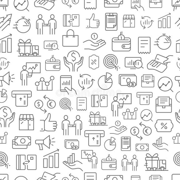 Different Business App Icons Seamless Pattern Stock Vector ...