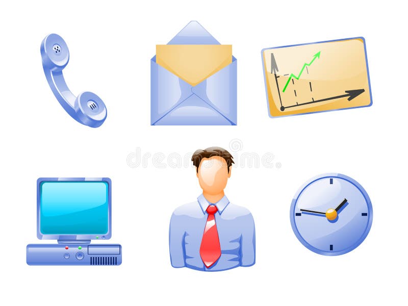 Different Business Objects and People Stock Vector - Illustration of ...