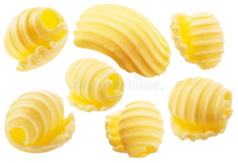 Decorative Butter Curls Isolated White Background Stock Photos - Free ...