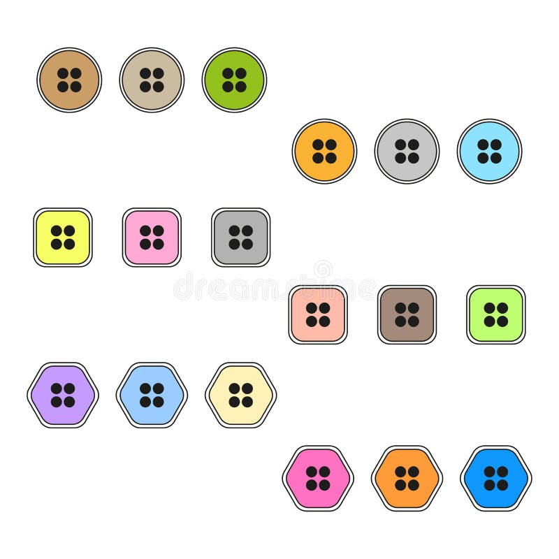 Different Buttons for Clothes. Vector Illustration. Stock Image Stock ...