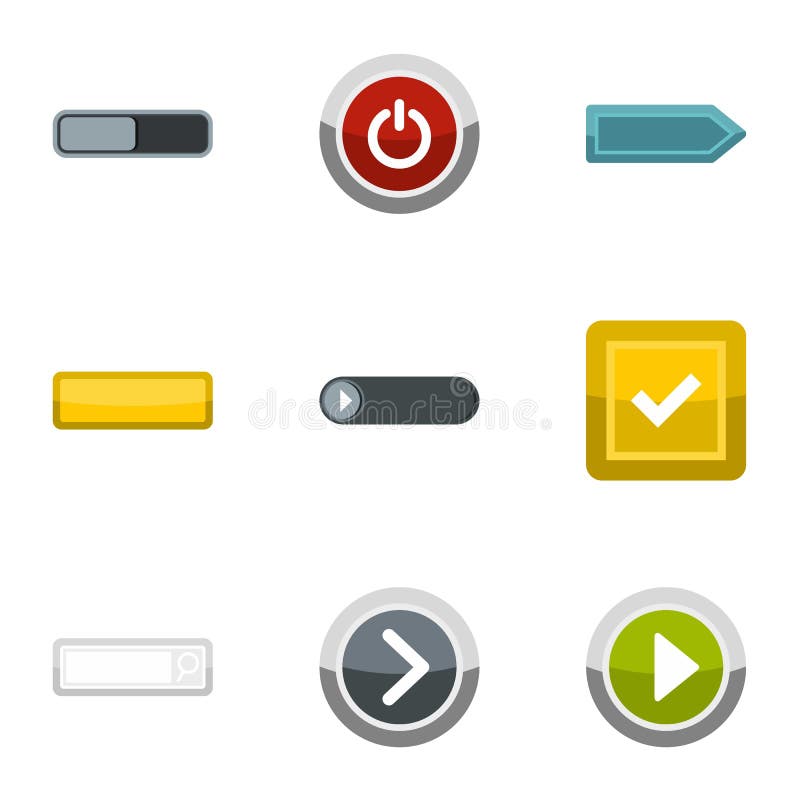 Set of different buttons stock vector. Illustration of isolated - 87684473