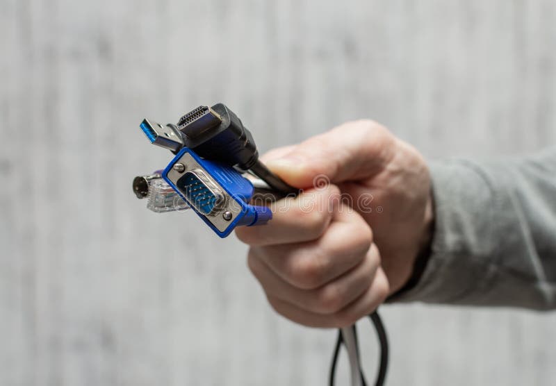 Different Cables and Connectors for Connecting To a Computer Stock ...