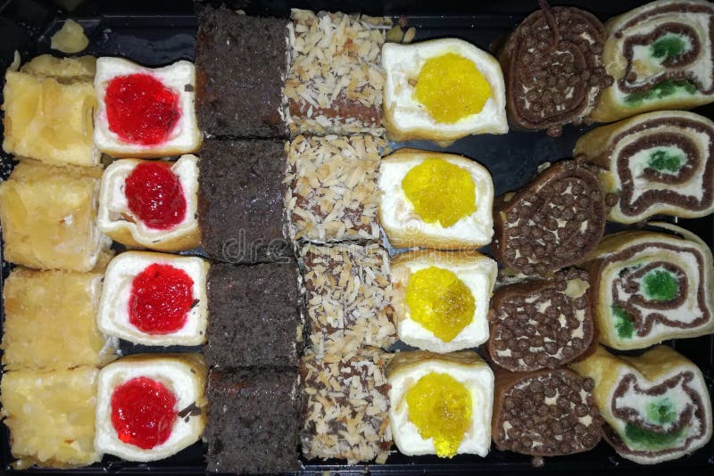 Different Cakes, Top View, Assorted Cakes Stock Image - Image of piece ...