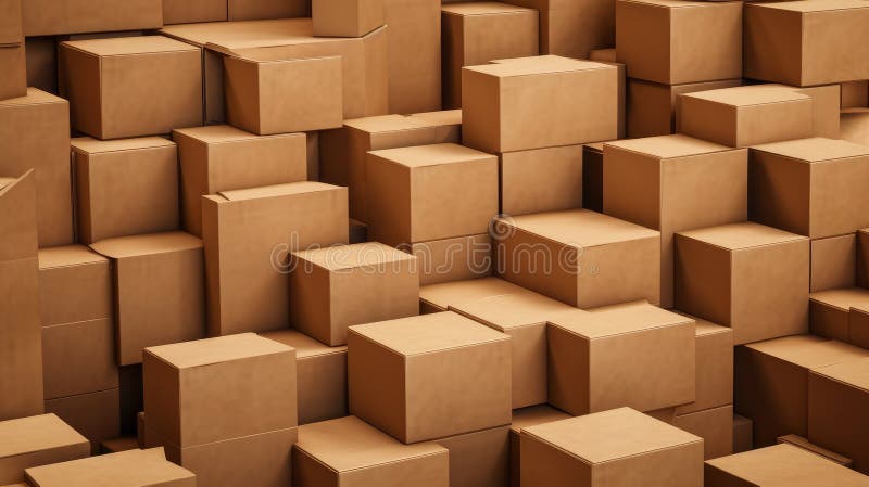 Different Cardboard Boxes stock illustration. Illustration of carton ...