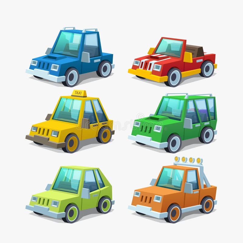 A Different Cars Cartoon Design in Set Stock Vector - Illustration of ...
