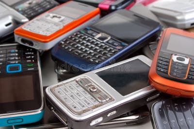 Different cell phones stock image. Image of electrical - 21158041