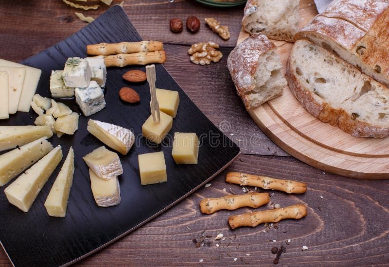 Different cheese stock photo. Image of bread, group, dinner - 54373652