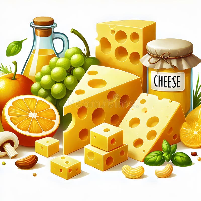 Different Cheese Slices Isolated on Transparent and White Background ...