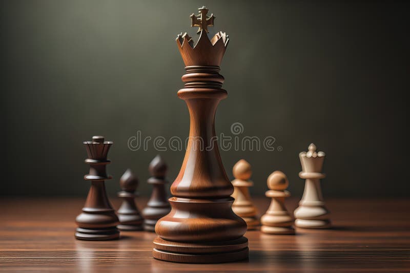 Different Chess Piece on a Solid Color Background. Ai Generative Stock ...