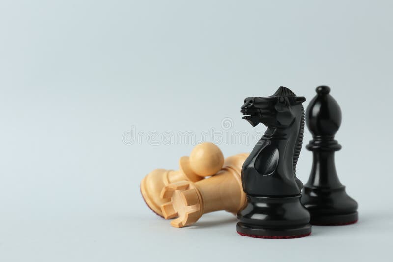 Different Chess Pieces on Dark Background. Space for Text Stock Photo ...
