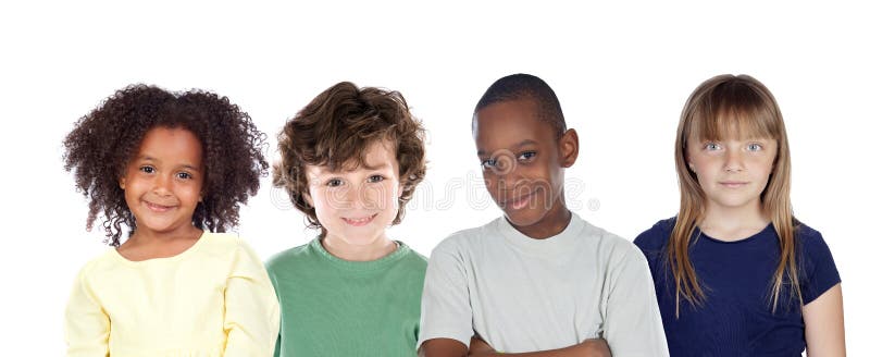 Different Children Looking at Camera Stock Photo - Image of joyful ...